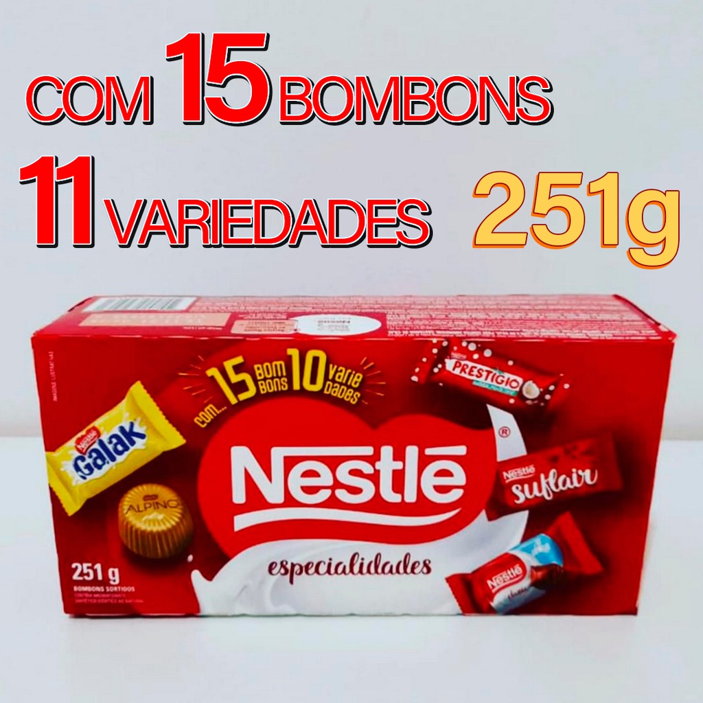Caixa de Bombom Nestlé especialidades 251g | Shopee Brasil