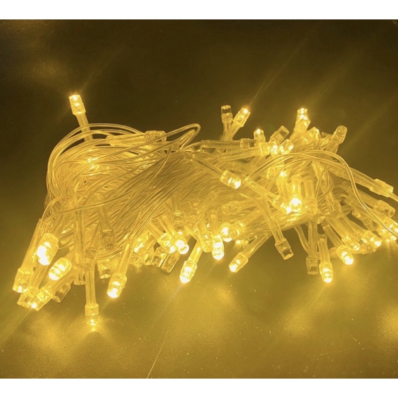 Pisca Pisca Cordão 100 Leds 10 Metros Branco Quente Fio Transparente ...