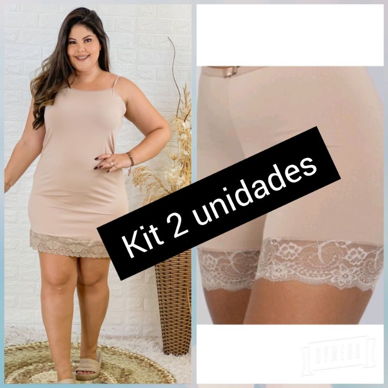 Vestido Anagua Short Segunda Pele Feminino Anagua Para Uso Por