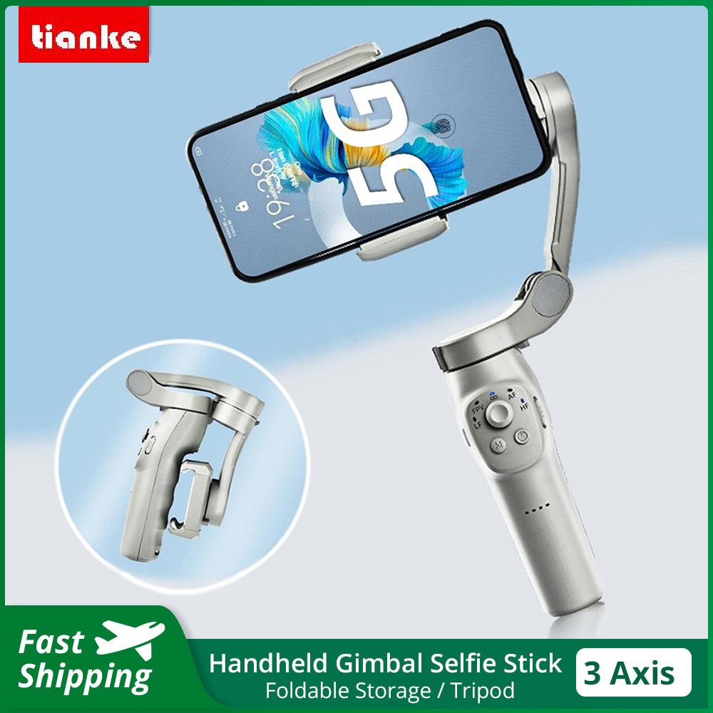 TIANKE Estabilizador De Vídeo Portátil Gimbal Dobrável De 3 Eixos Vlog ...