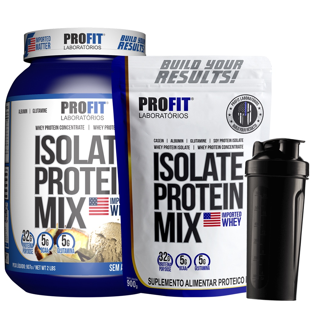 Combo Isolate Protein Mix Pote Refil e Shakeira Profit Labs | Shopee Brasil