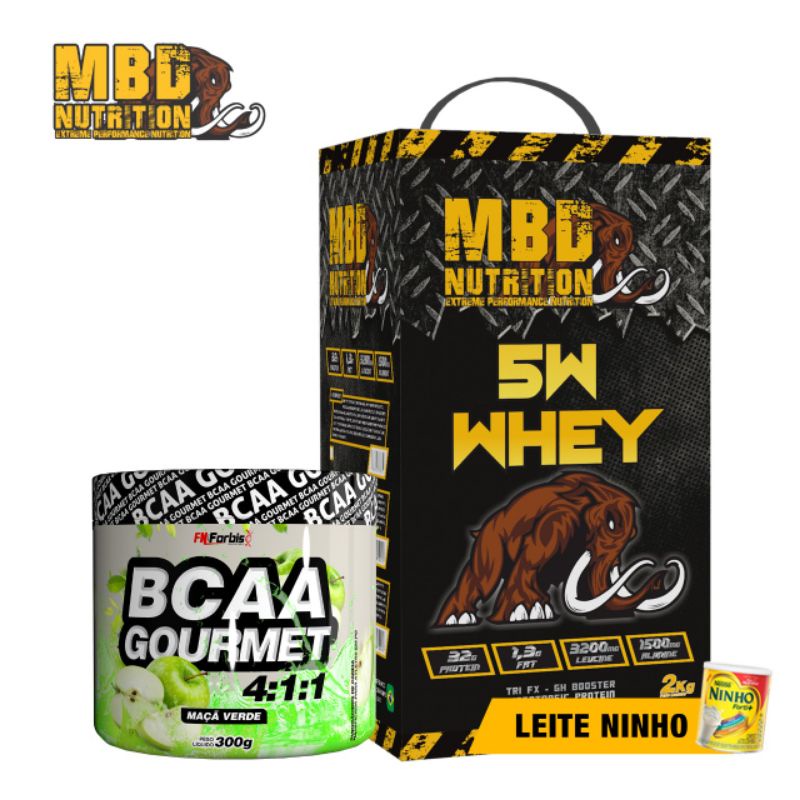 Kit Whey Protein MBD NUTRITION 2kg + BCAA Gourmet 300g (OFERTA ...
