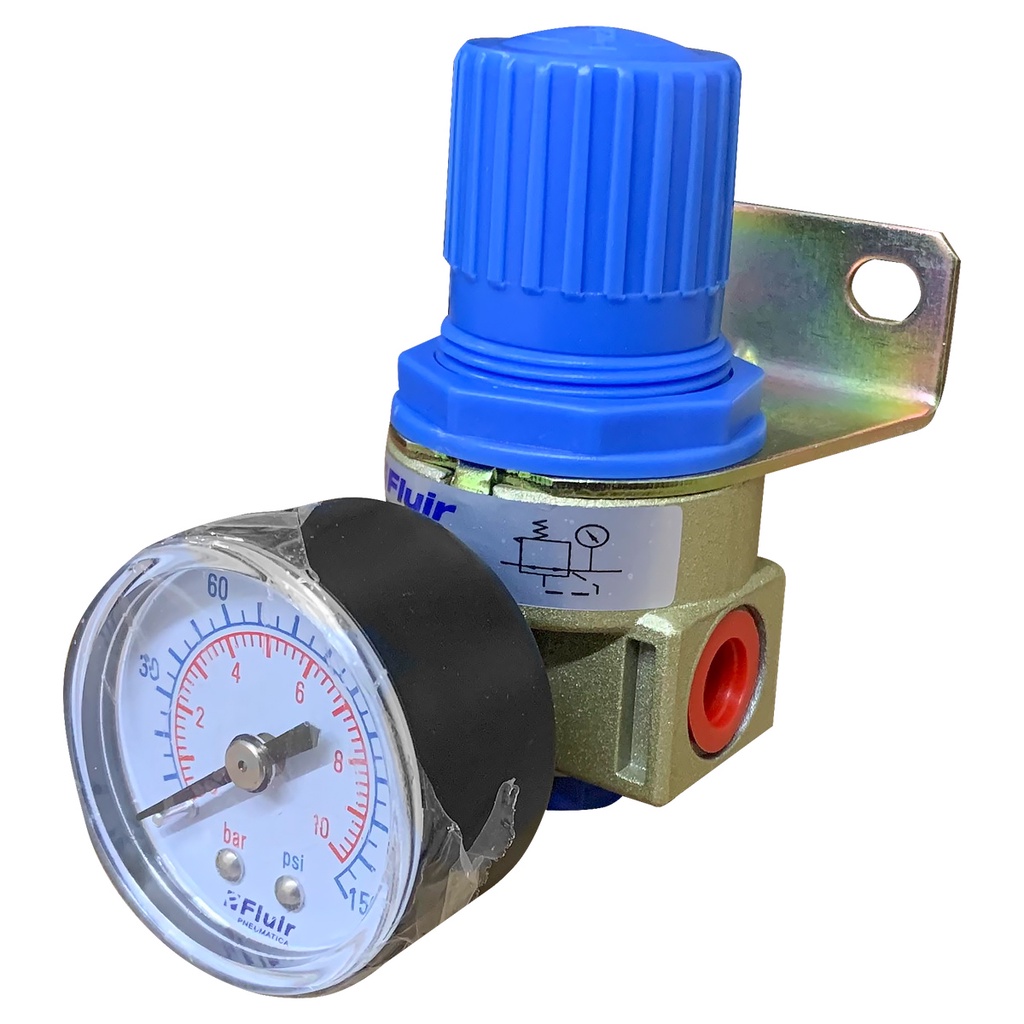 Regulador De Ar Fluir Com Manômetro Pressão Para Compressor 1/4 Aer2000n | Shopee Brasil