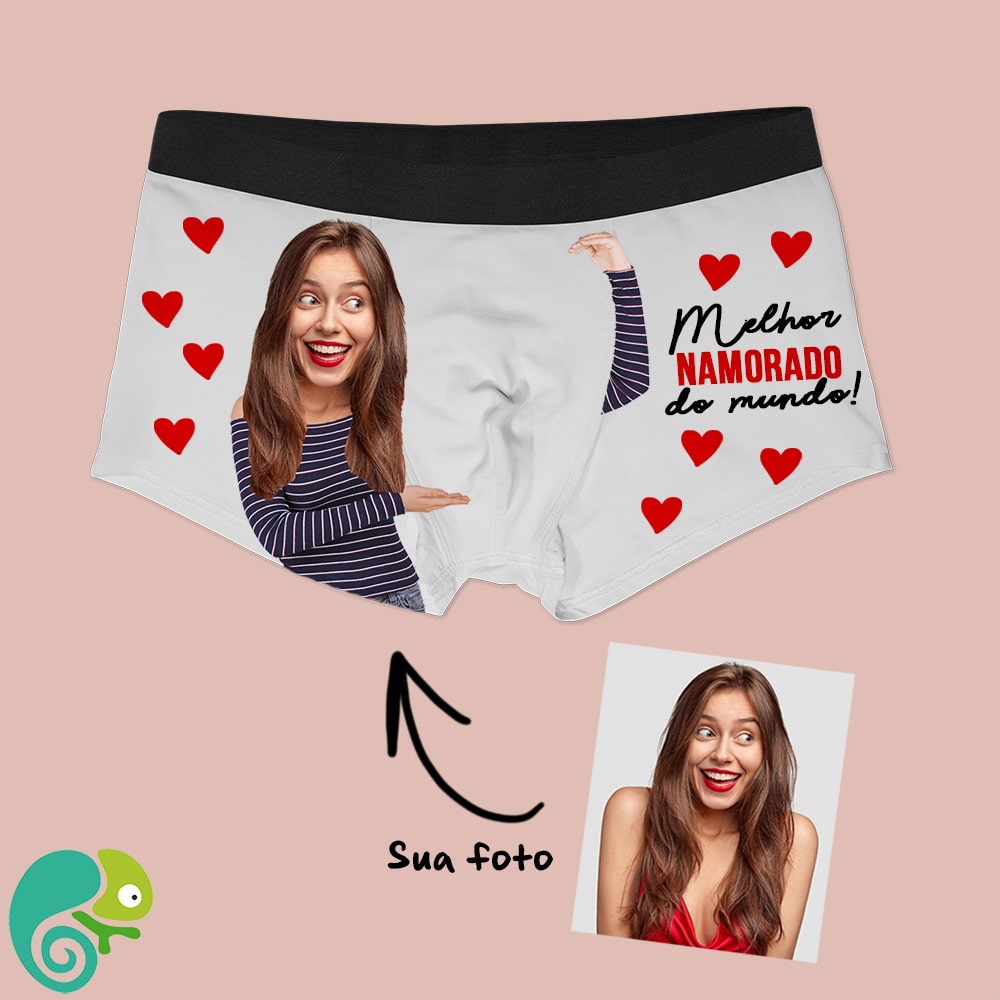 Cueca Boxer Personalizada Melhor Namorado do Mundo | Shopee Brasil