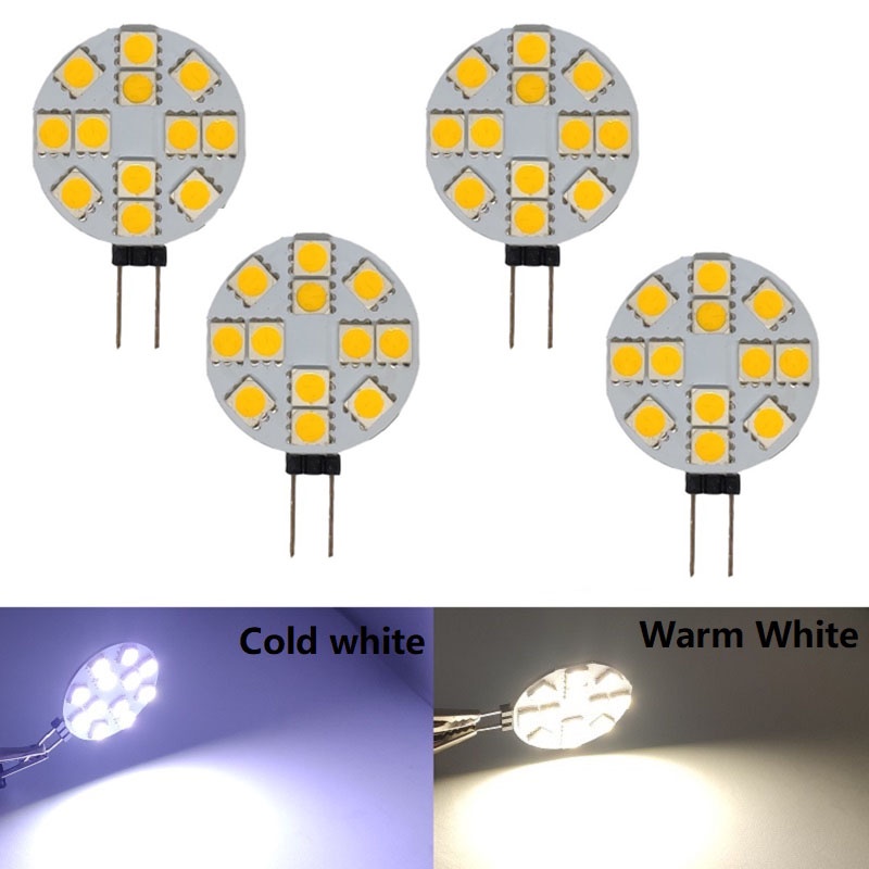 4PCS Lâmpada LED COB Regulável Mini G4 DC 12V Luzes De Vela Substituir ...