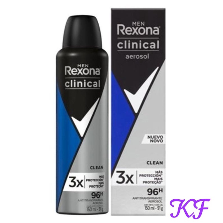 Desodorante Rexona Clinical Aerosol Clean 96h 150ml | Shopee Brasil