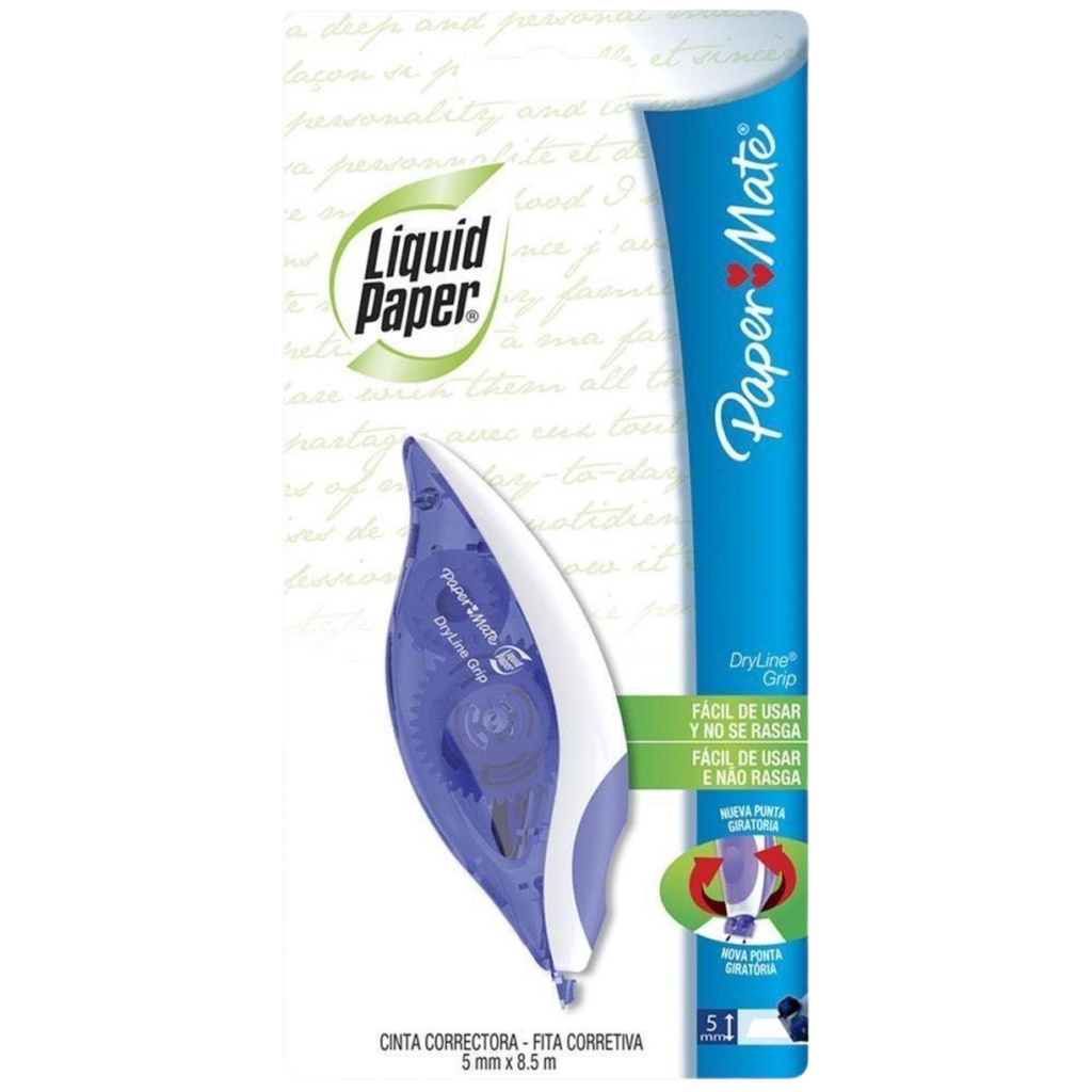Corretivo em Fita Papermate Liquid Paper Dryline 8,5m | Shopee Brasil