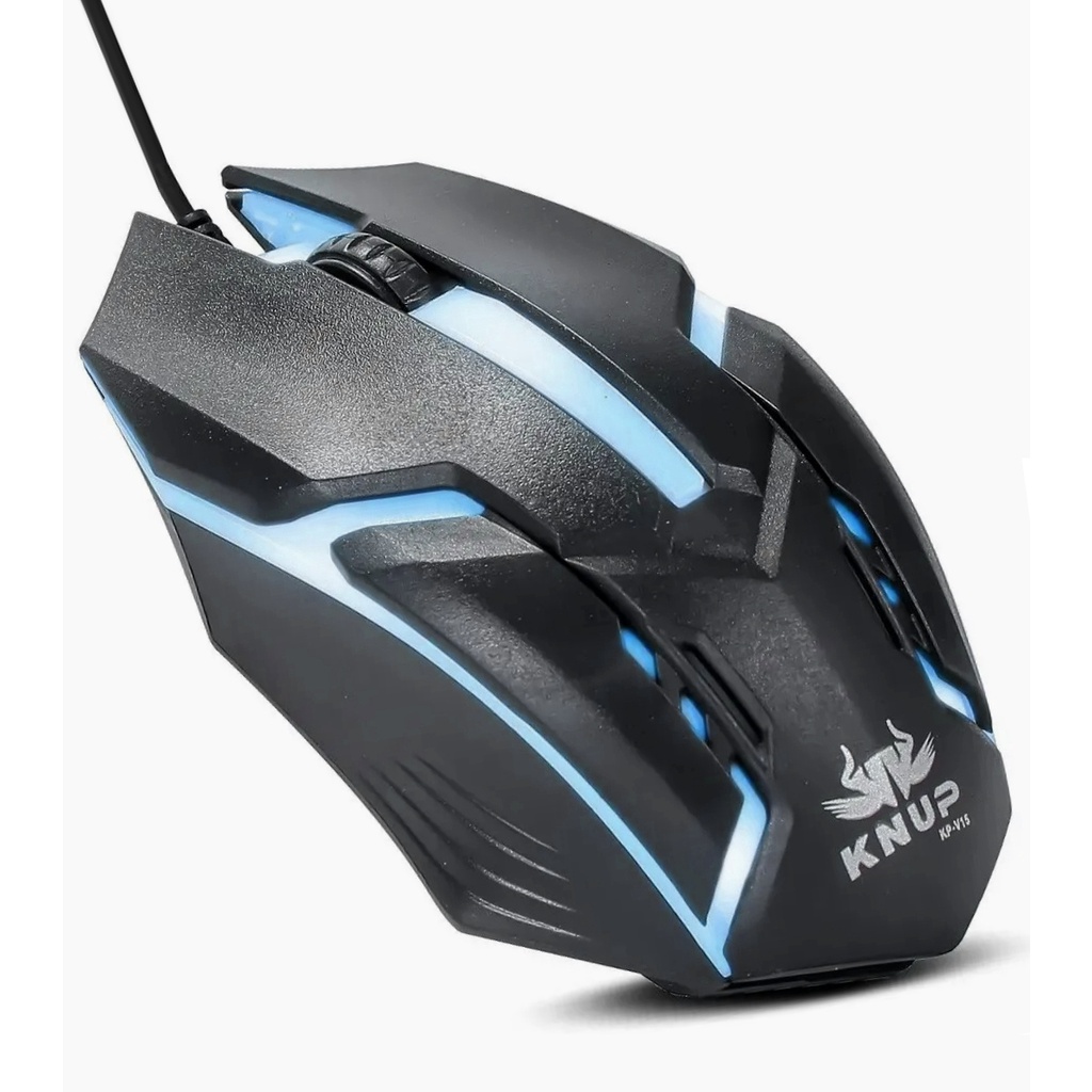 Mouse Gamer KNUP USB LED RGB 1600 DPI KP-V15 | Shopee Brasil