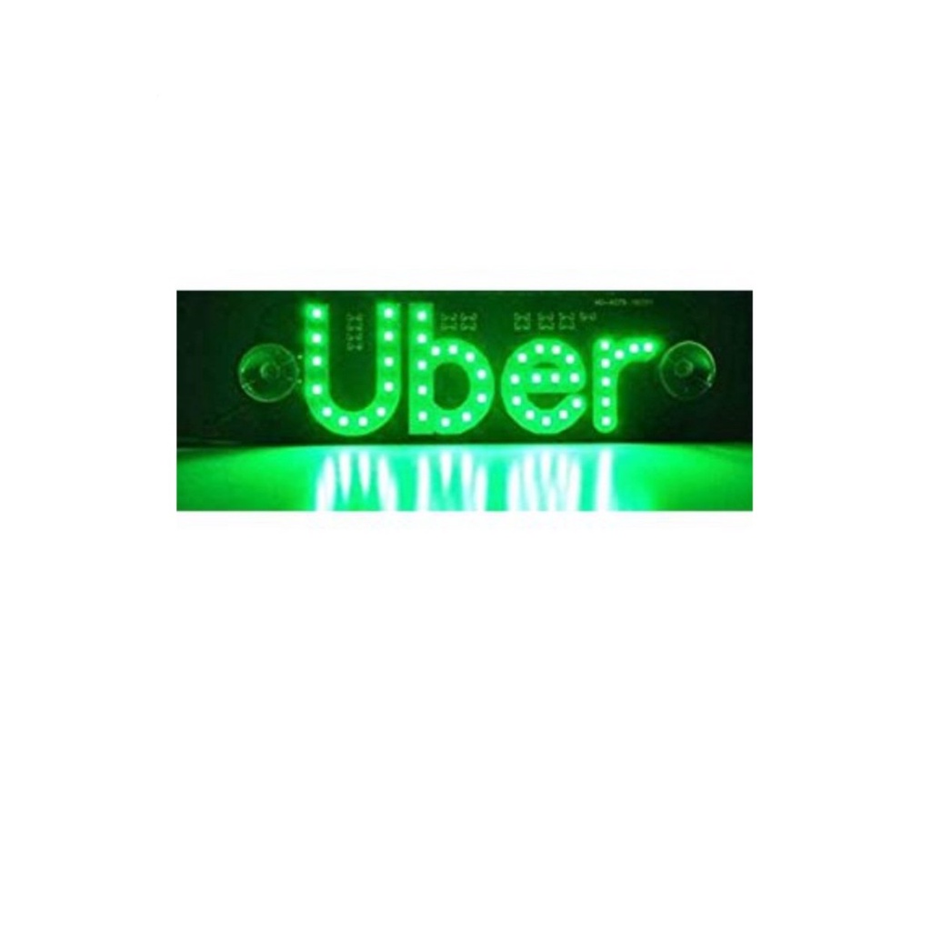 Placas Letreiro Led Uber USB Para Motorista De Aplicativo VERDE ...