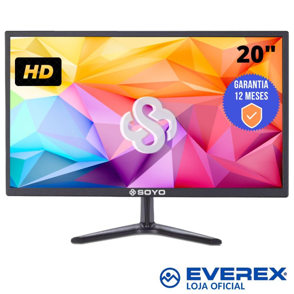 Monitor 20" Led Hd, Alta Resolução, Vga + Hdmi + Vesa - Soyo ...