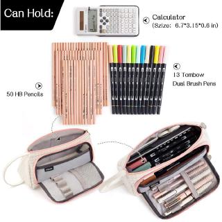 Angoo [Special] Plaid Pen Pencil Case, Multi Slot Grid Large Storage ...