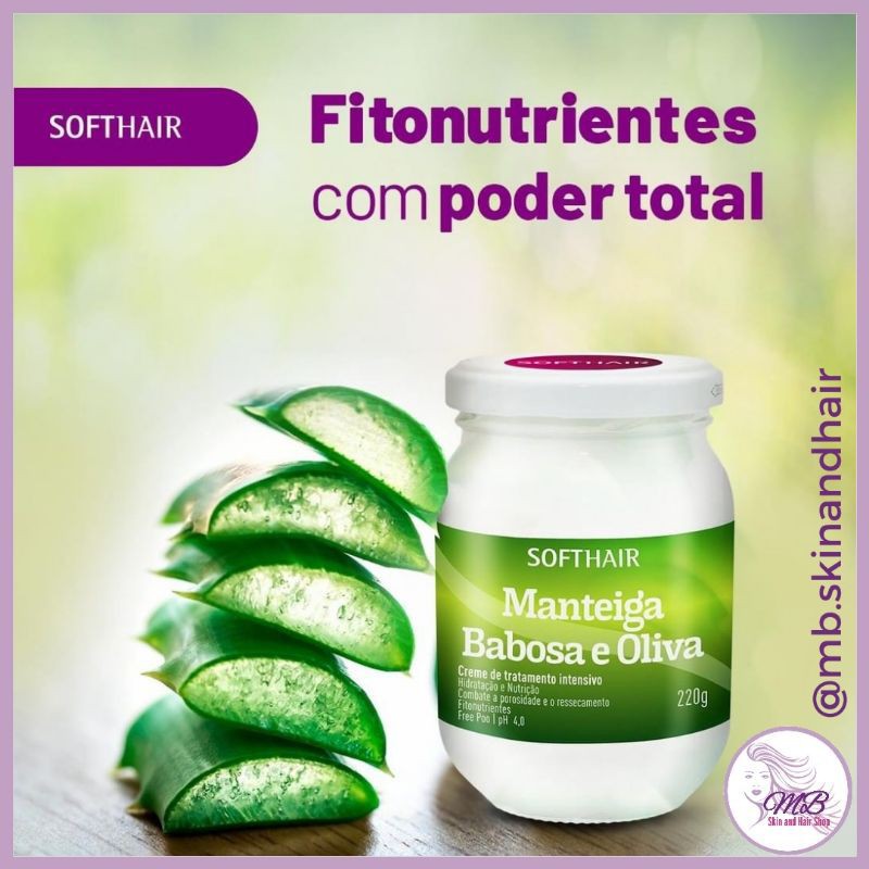 Softhair Manteiga Babosa e Oliva 220g | Shopee Brasil