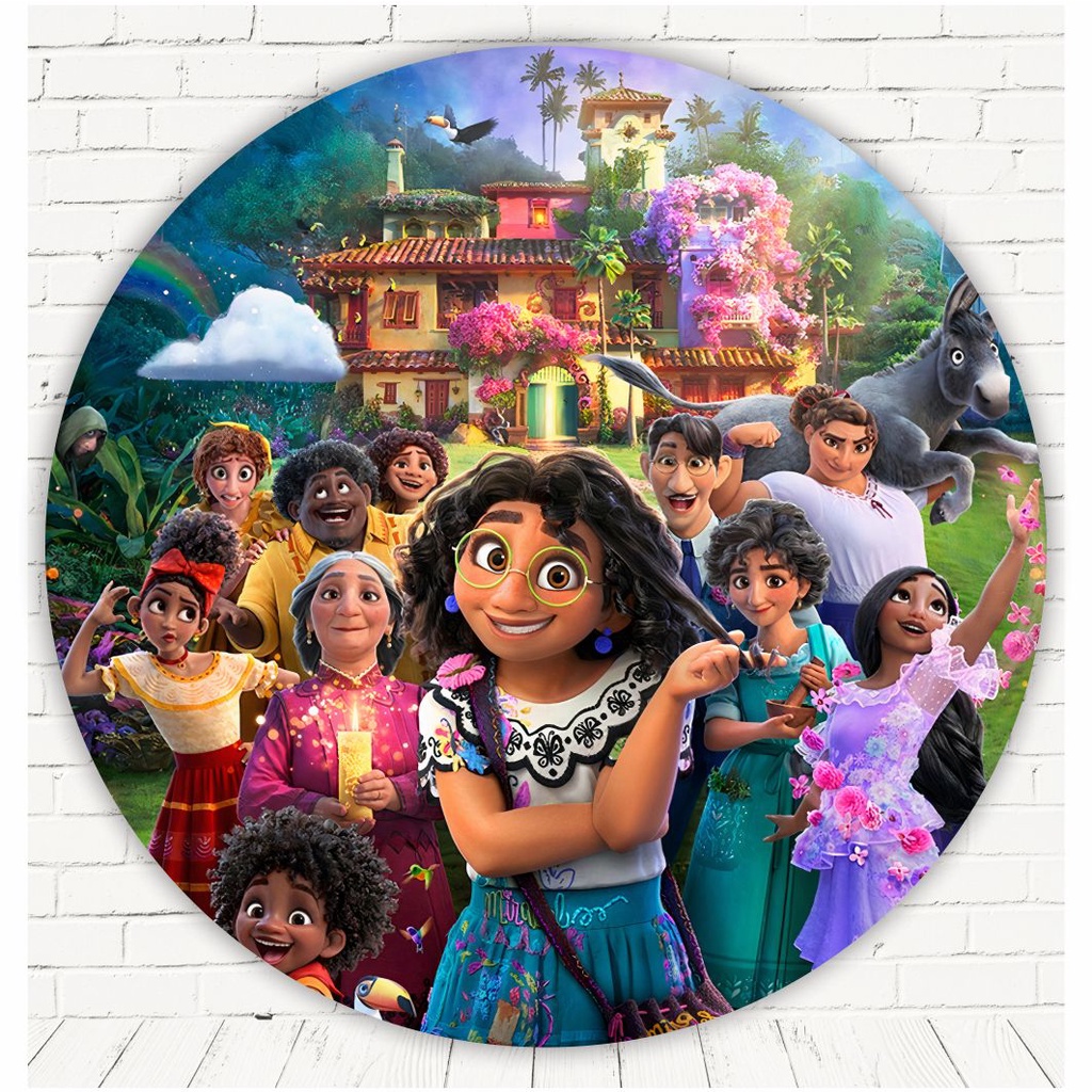 Painel Redondo Sublimado 3D Encanto 1,50m x 1,50 m com elástico | Shopee Brasil