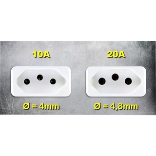 Tomada dupla 20a 2p+t 4x2 250V Branca Cerge linha Home | Shopee Brasil