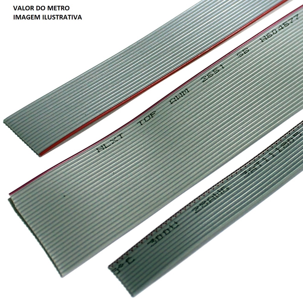 Cabo Flat Cinza 26 Vias 28AWG 10.39.003 (METRO) | Shopee Brasil