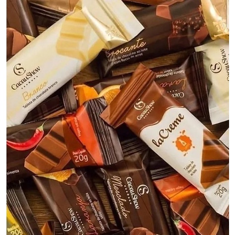 Kit 12 Barras De Chocolate Cacau Show 20g Sortidas. - Desconto no Preço