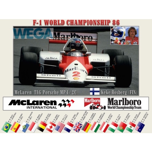 Poster Adesivo Fórmula 1 86 - Marlboro McLaren Keke Rosberg | Shopee Brasil