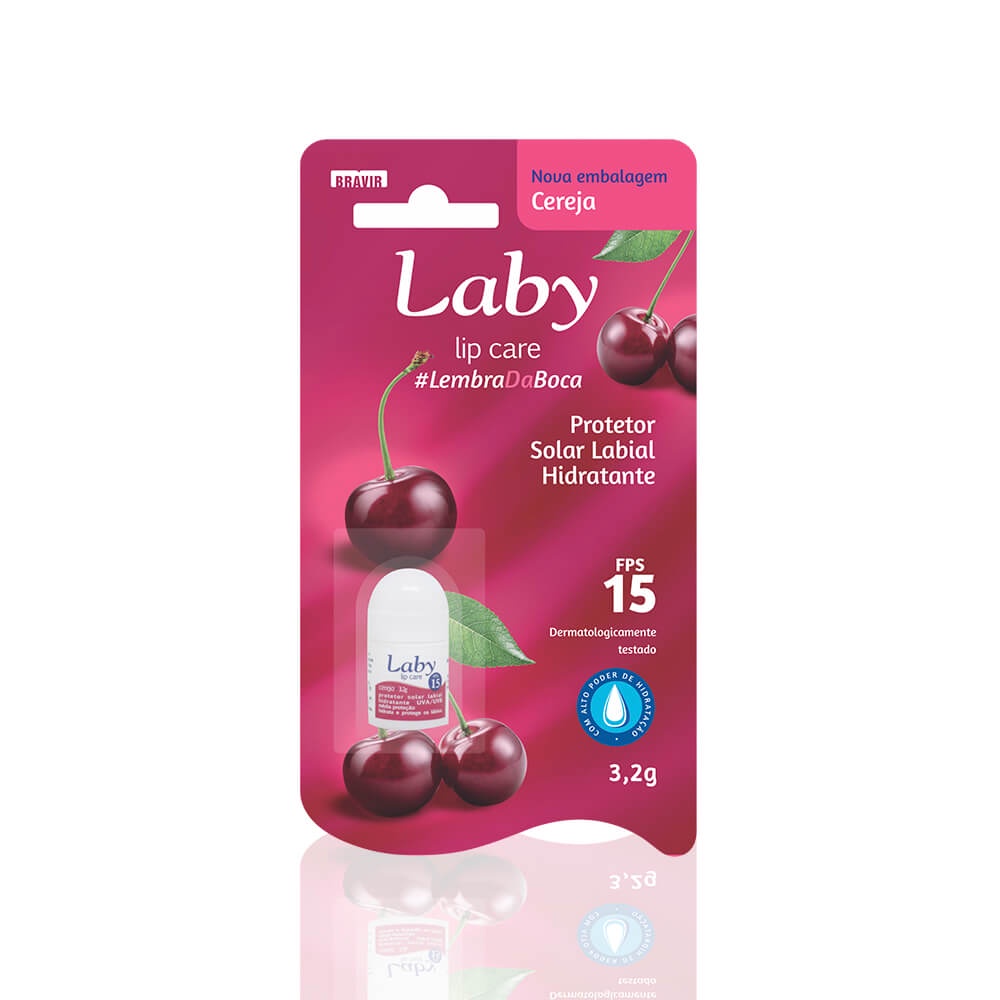 PROTETOR LABIAL FPS 15 LABY LIP CARE SABOR CEREJA | Shopee Brasil