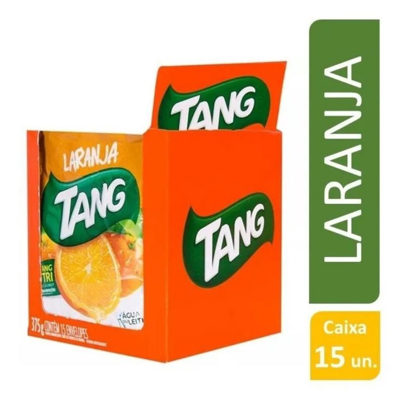 Refresco em Pó Tang Laranja 25g Embalagem c/ 15 Unidades | Shopee Brasil