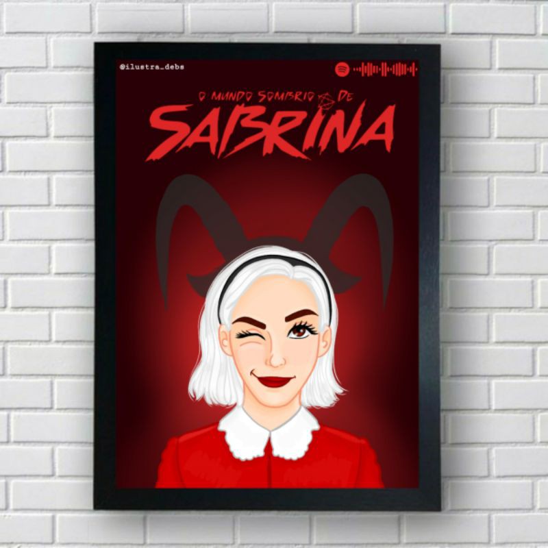 Quadro Poster O Mundo Sombrio de Sabrina com Código de Música Spotify - FanArt Folha A4 | Shopee ...