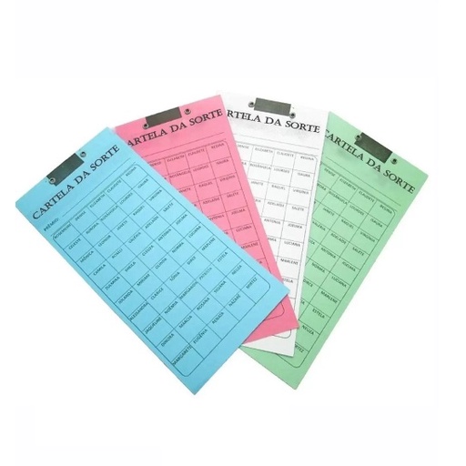 Kit com 50 Cartelas de Rifa Cartela da Sorte- 100 Nomes Nas Cores Verde Azul E Rosa | Shopee Brasil