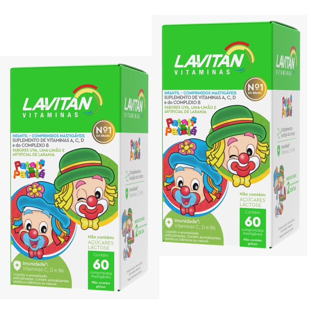Lavitan Kids Kit com 2 Frascos em balinhas mastigaveis Mix | Shopee Brasil