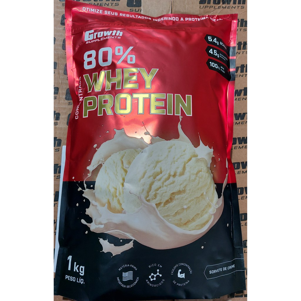 Kit Whey Concentrado Growth Kg Sabores Creatina Creapure Growth Hot