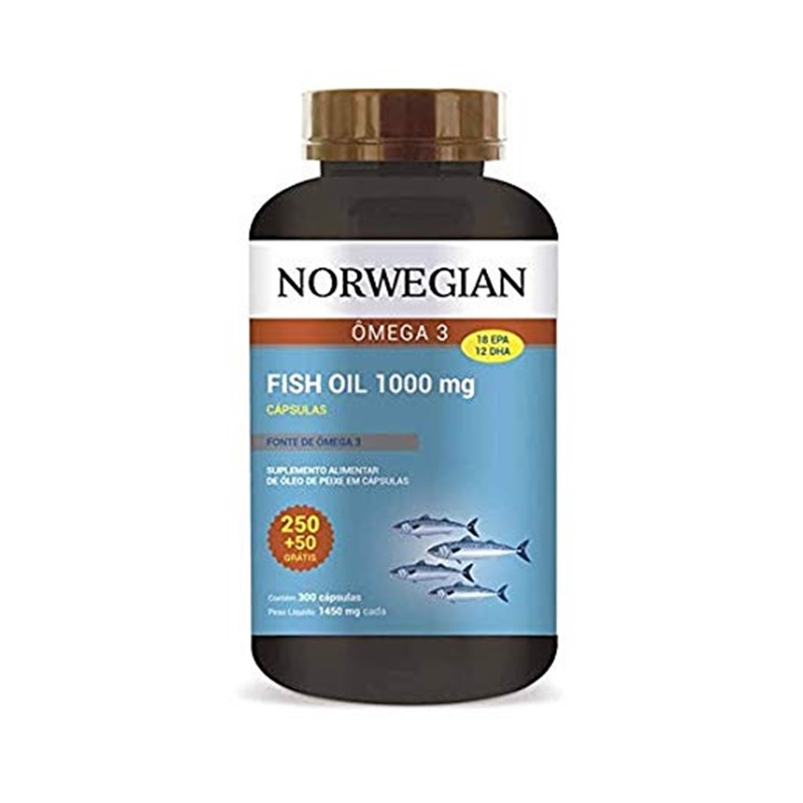 Omega 3 1000 mg Fish Oil 300 capsulas | Shopee Brasil