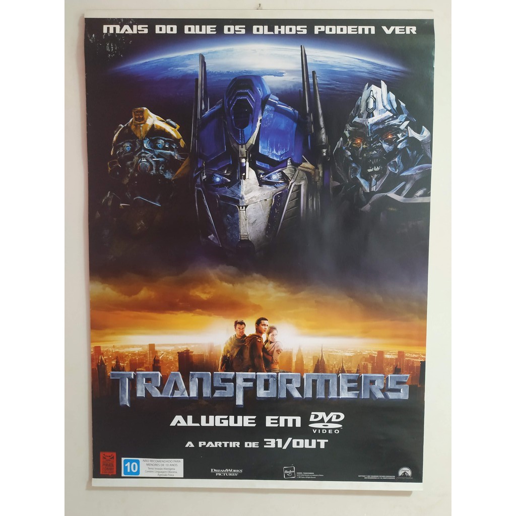 POSTER FILME TRANSFORMERS (2007) - Tam 90 cm X 64 cm de Locadora ...