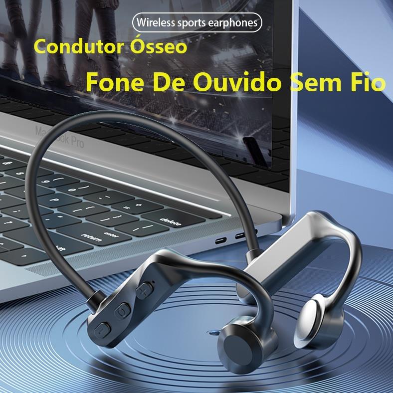 【New Technology】Fone De Ouvido Sem Fio Condutor Ósseo Fone Sem Fio Bluetooth Fone De Ouvido ...