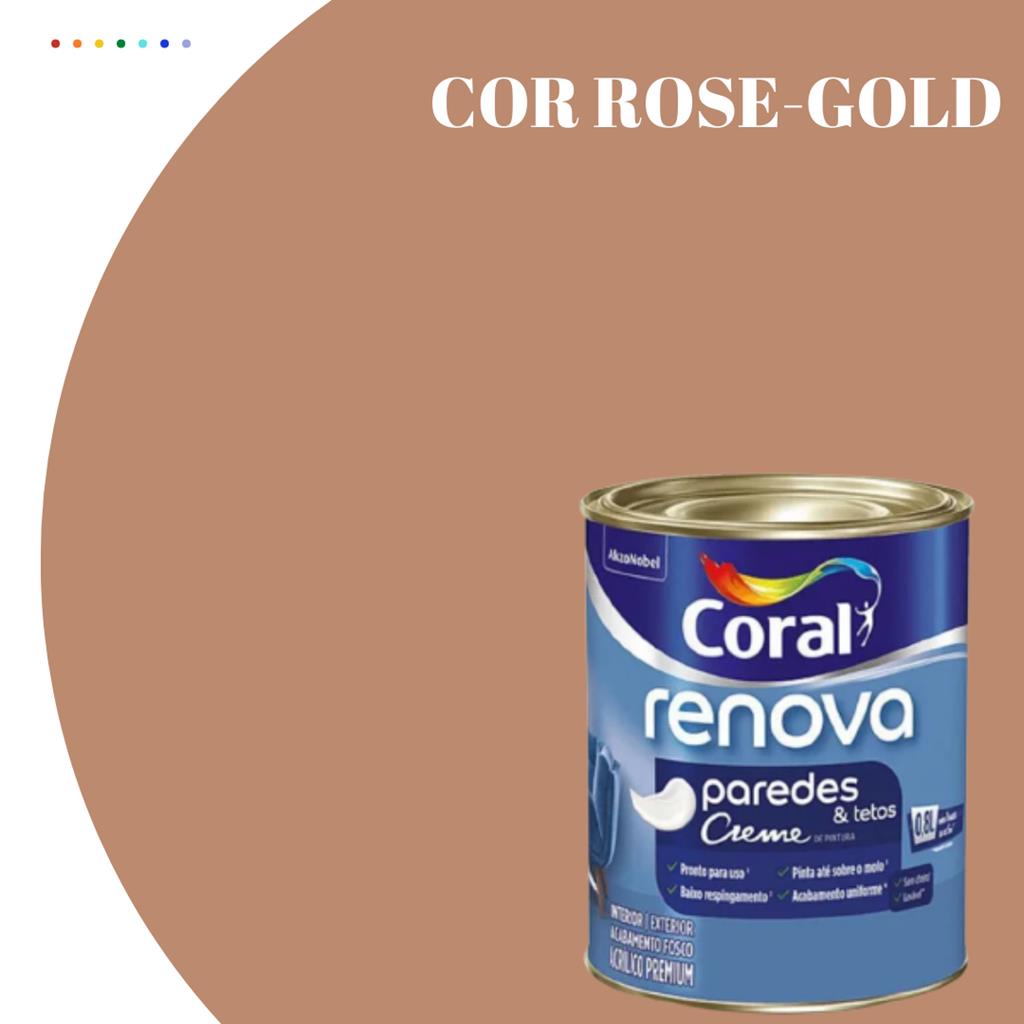 Tinta Parede Rose Gold Fosca Coral Renova 800ml | Shopee Brasil