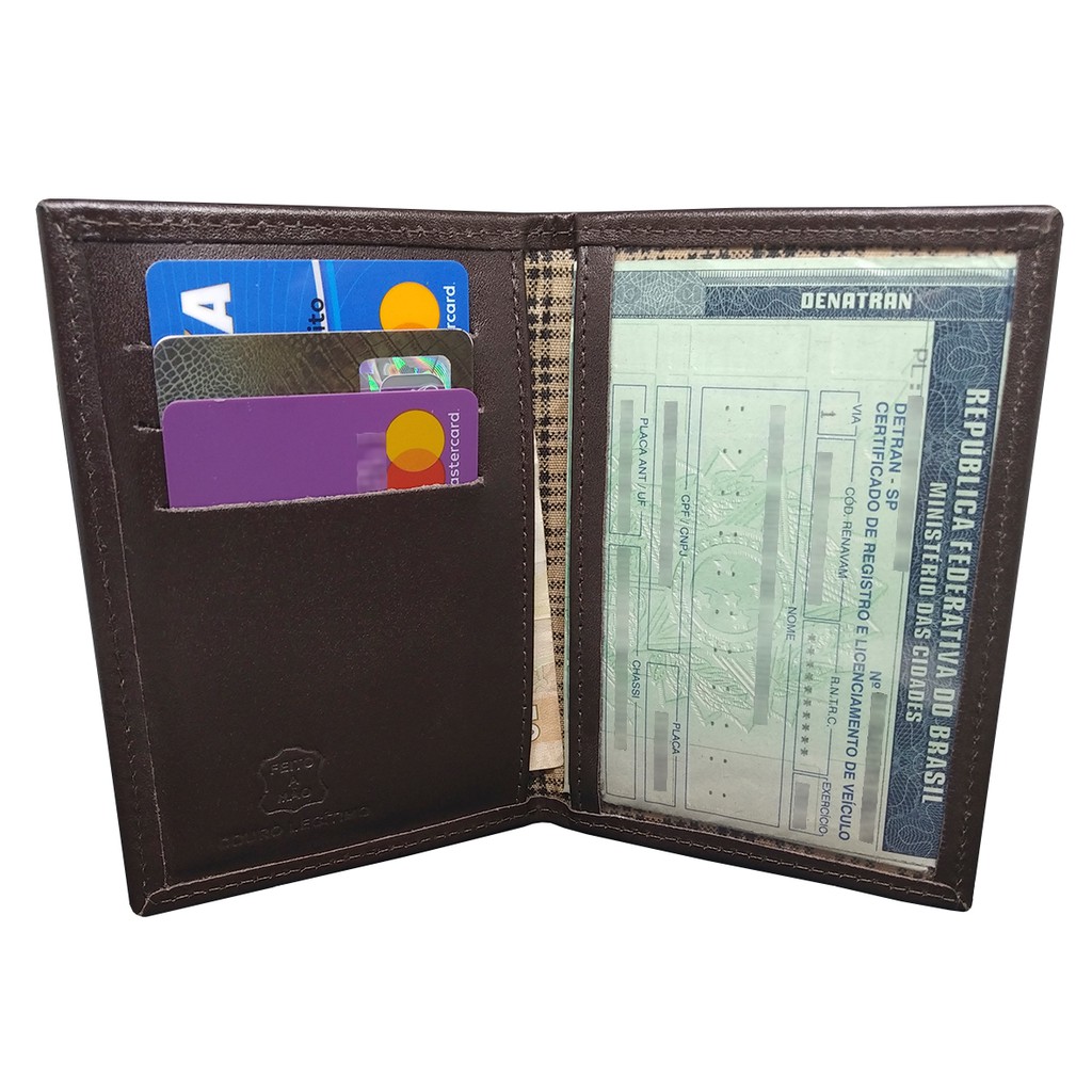 Carteira Masculina Porta Documentos Slim Marrom-Café | Shopee Brasil