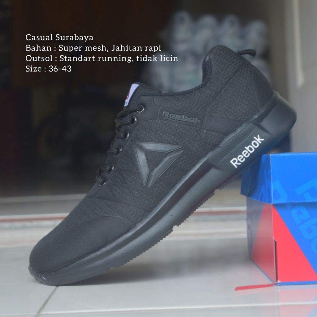 100 % Real Pict Guarantee-Rbk Full Black Polos Sapatos Escolares De ...