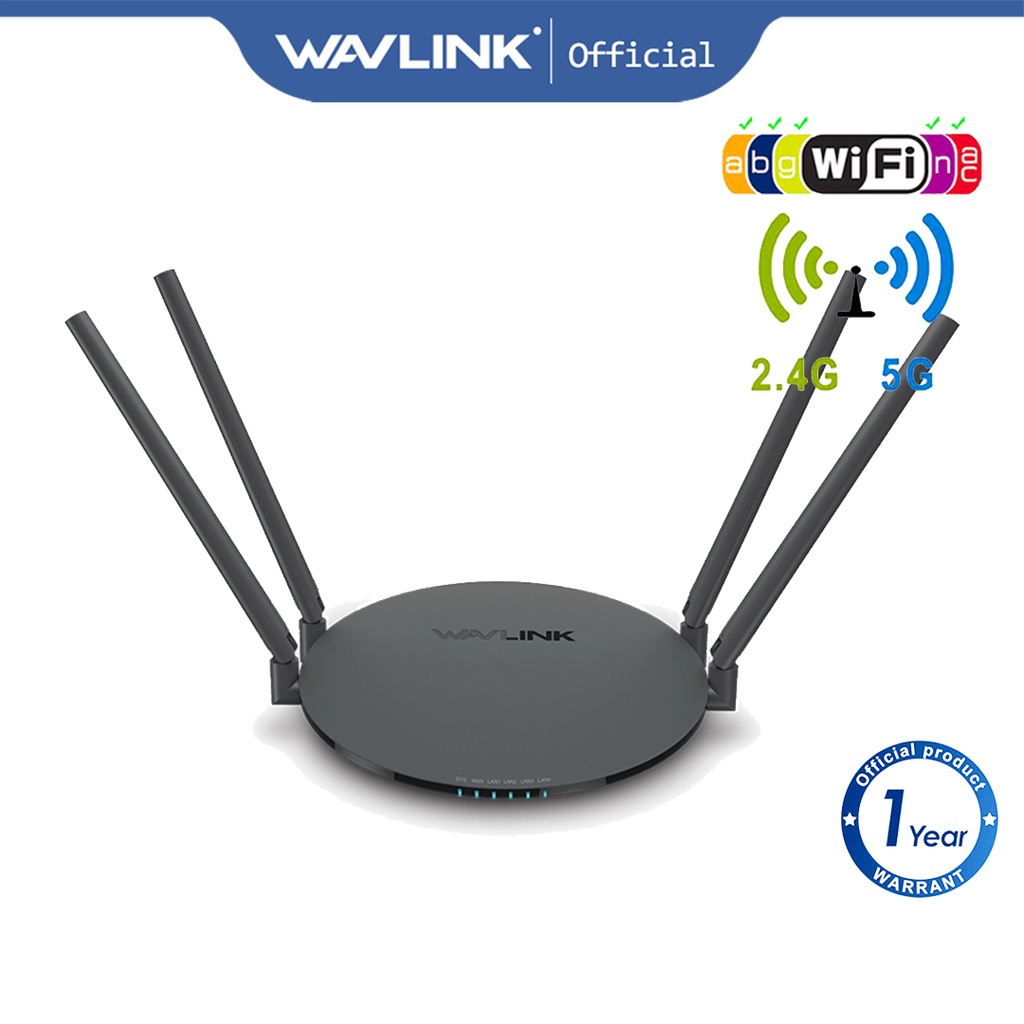 Wavlink AC1200 Dual band 2.4G + 5G 1200Mbps Home Router Strong WiFi ...