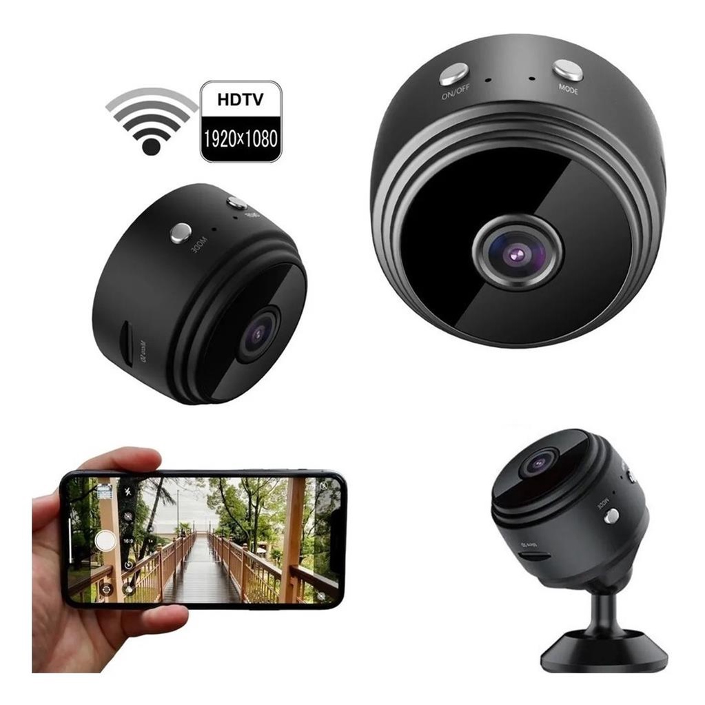 Mini Camera Espia Visao Noturna Com Gravador De Voz Wifi A9 | Shopee Brasil
