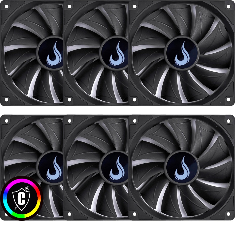 Kit 6 Cooler Fan 120mm 12cm Molex Preto 12v Gabinete Pc Gamer Ventoinha ...