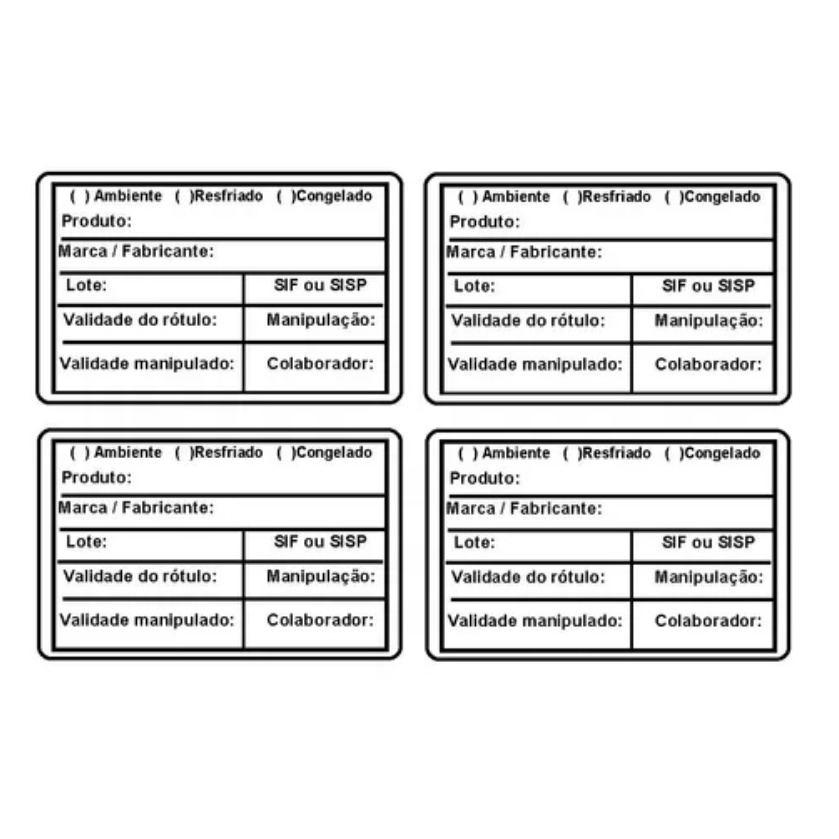 Etiqueta Anvisa Validade Alimentos Comidas Congelados Reembalados, Sif ...