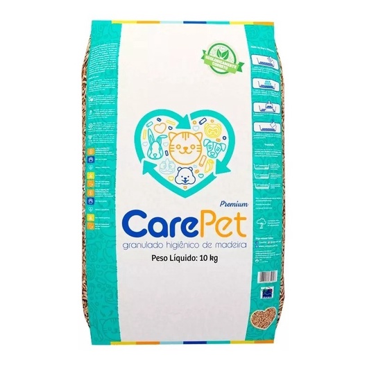 Areia Granulada De Madeira Premium Carepet Para Gatos - 10kg | Shopee ...