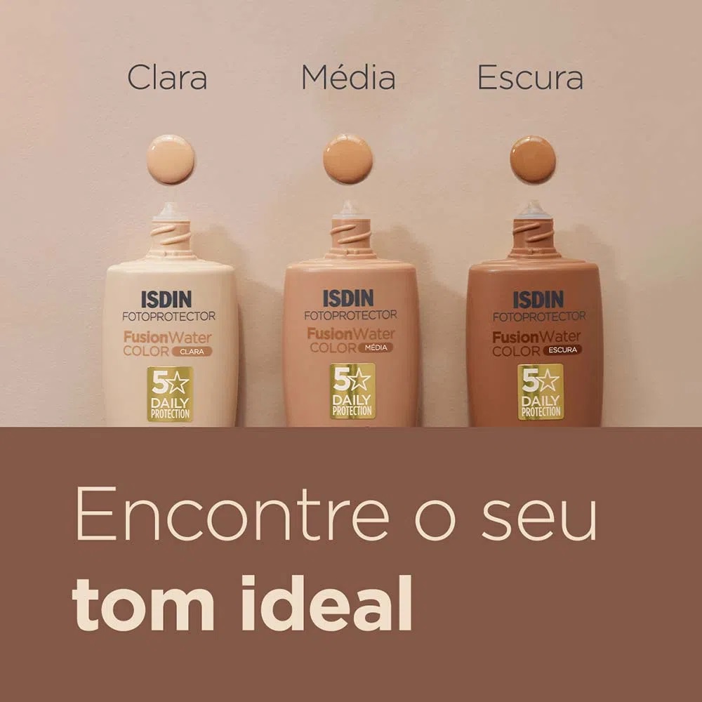 Protetor Solar Facial ISDIN Fusion Water 5 Stars Color FPS50 | Shopee Brasil