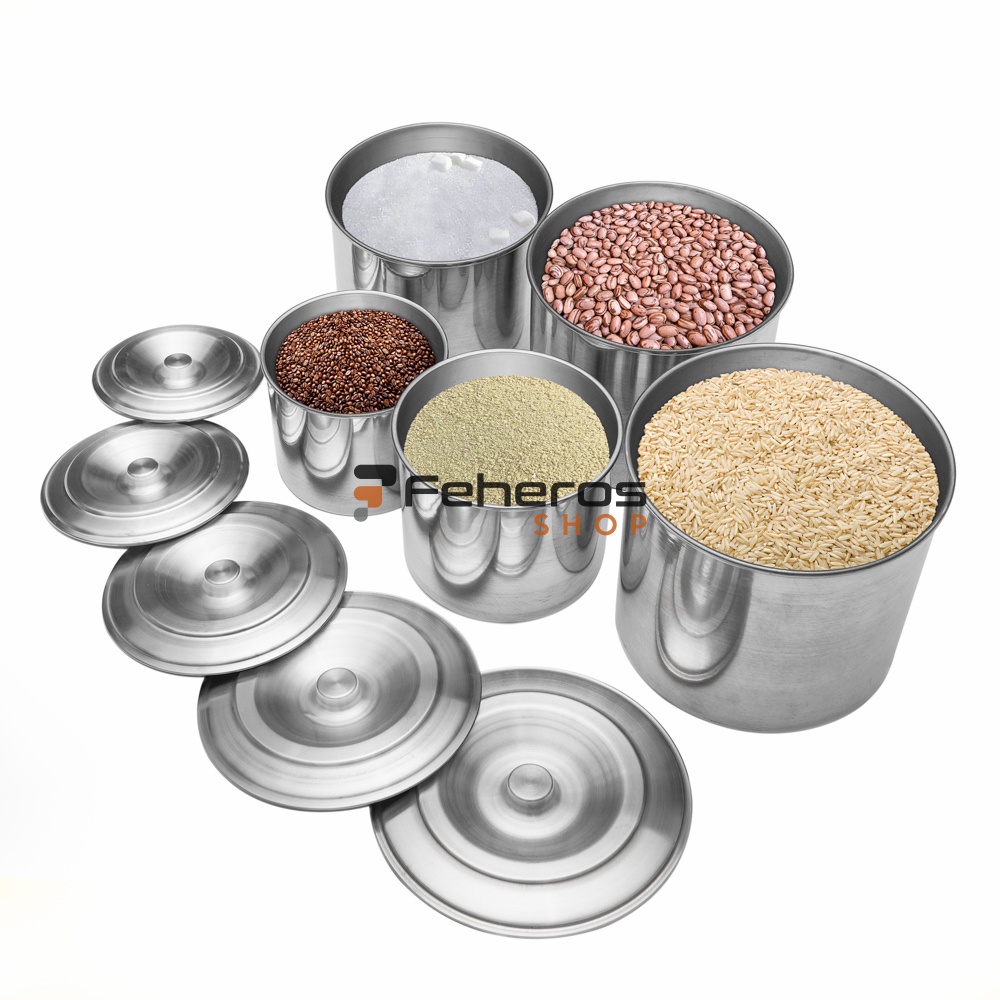 Jogo Pote Lata de Mantimentos Alimentos Alumínio Polido 5 Peças ...