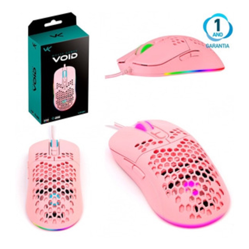 Mouse Gamer Rosa Leve Confortável VOID Vinik Com Led RGB 7600 Dpi ...