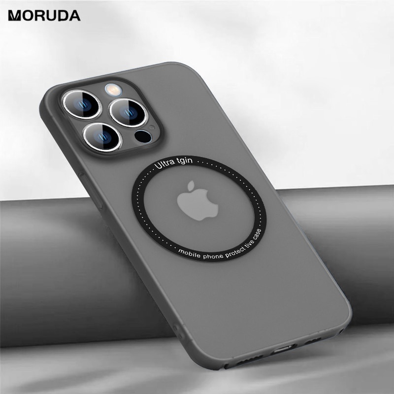 Ultra Fino Magsafe Magnético Capinha Para iPhone 12 13 Pro Max 14 Slim Matte Anti Marca Dedo De ...