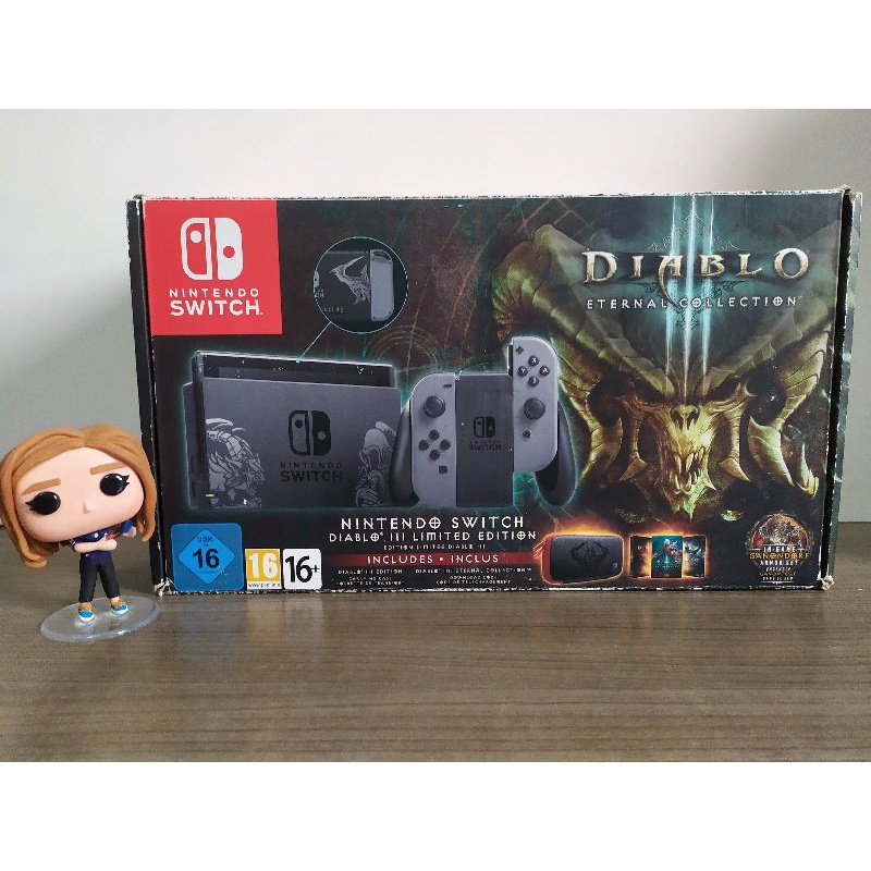 Nintendo Switch V1 ED. Diablo Seminovo, Completo em perfeito estado ...