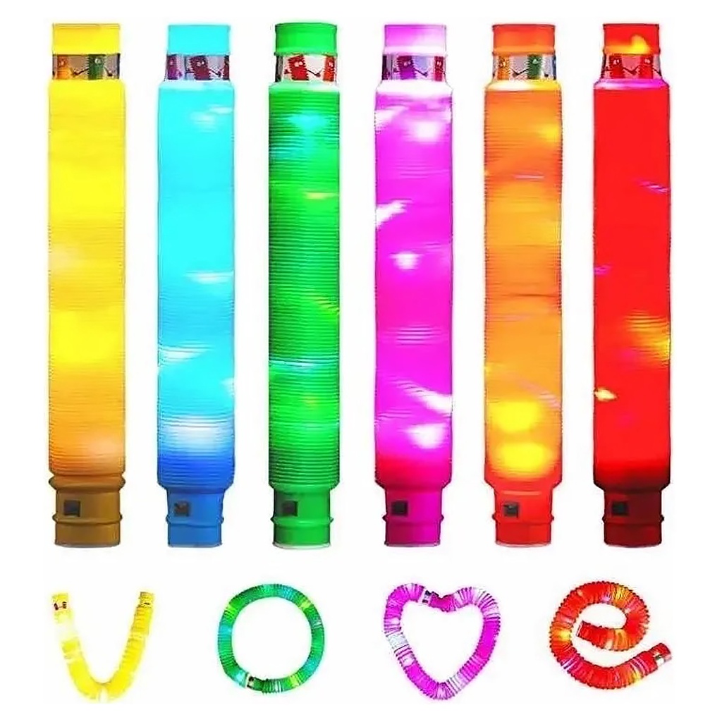 Kit 12 Pop It Tube Led Com Luz Puzzle Fidget Toy Anti Estresse ...