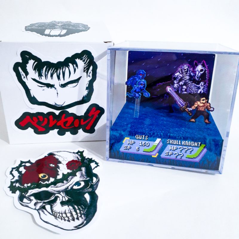 Diorama Berserk Guts Skull Knight Cubo de Acrílico 9X9X9Cm | Shopee Brasil