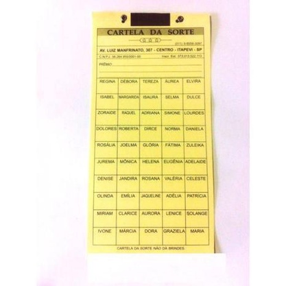 rifa 50 nomes com 10 unidades cores variadas | Shopee Brasil