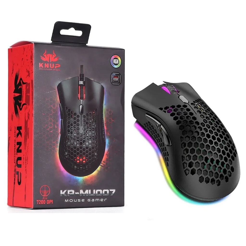 Mouse Gamer Para Jogo 7.200 DPI Óptico com LED RGB USB - Knup KP ...