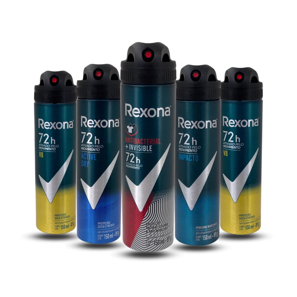 Kit com 4 Desodorante Antitranspirante Aerosol Masculino Rexona com ...