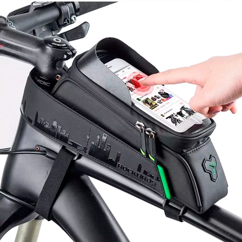 ROCKBROS - Bolsa Bike Profissional para Bicicleta Porta Celular e Porta Objetos | Shopee Brasil