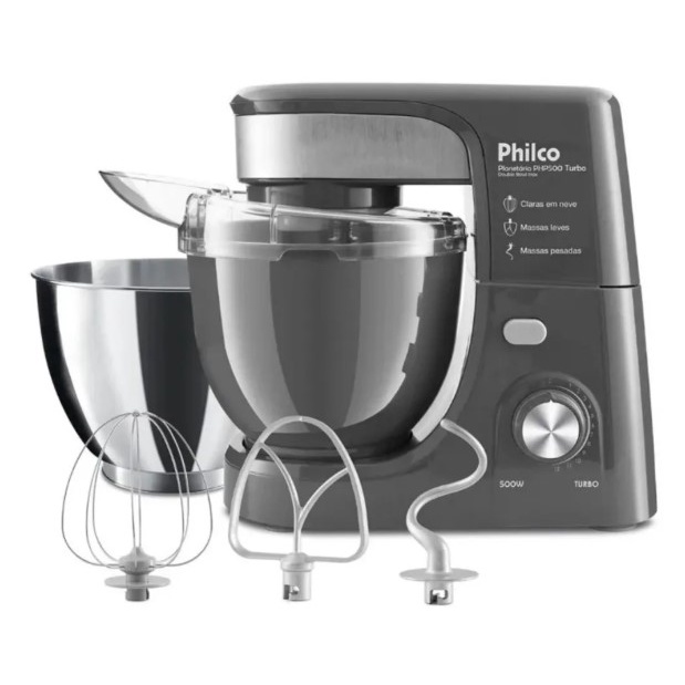 Batedeira Philco Planetaria Php500 Turbo Inox 127v | Shopee Brasil
